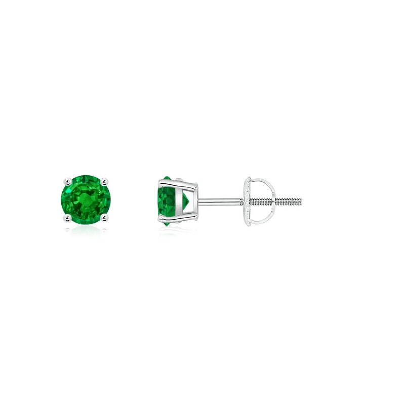 4mm Emerald Studs. Small Round Stud Earrings. Small Emerald | Etsy
