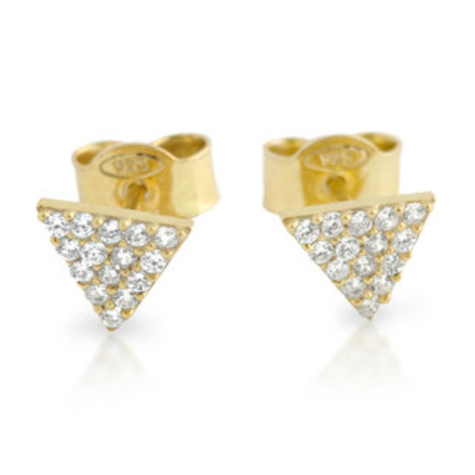 Triangle Stud Earrings. Pave Triangle Stud Earrings. CZ - Etsy