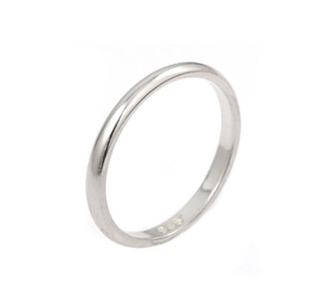 Simple Band Ring. Sterling Silver 2mm Band Ring. Stackable Ring ...