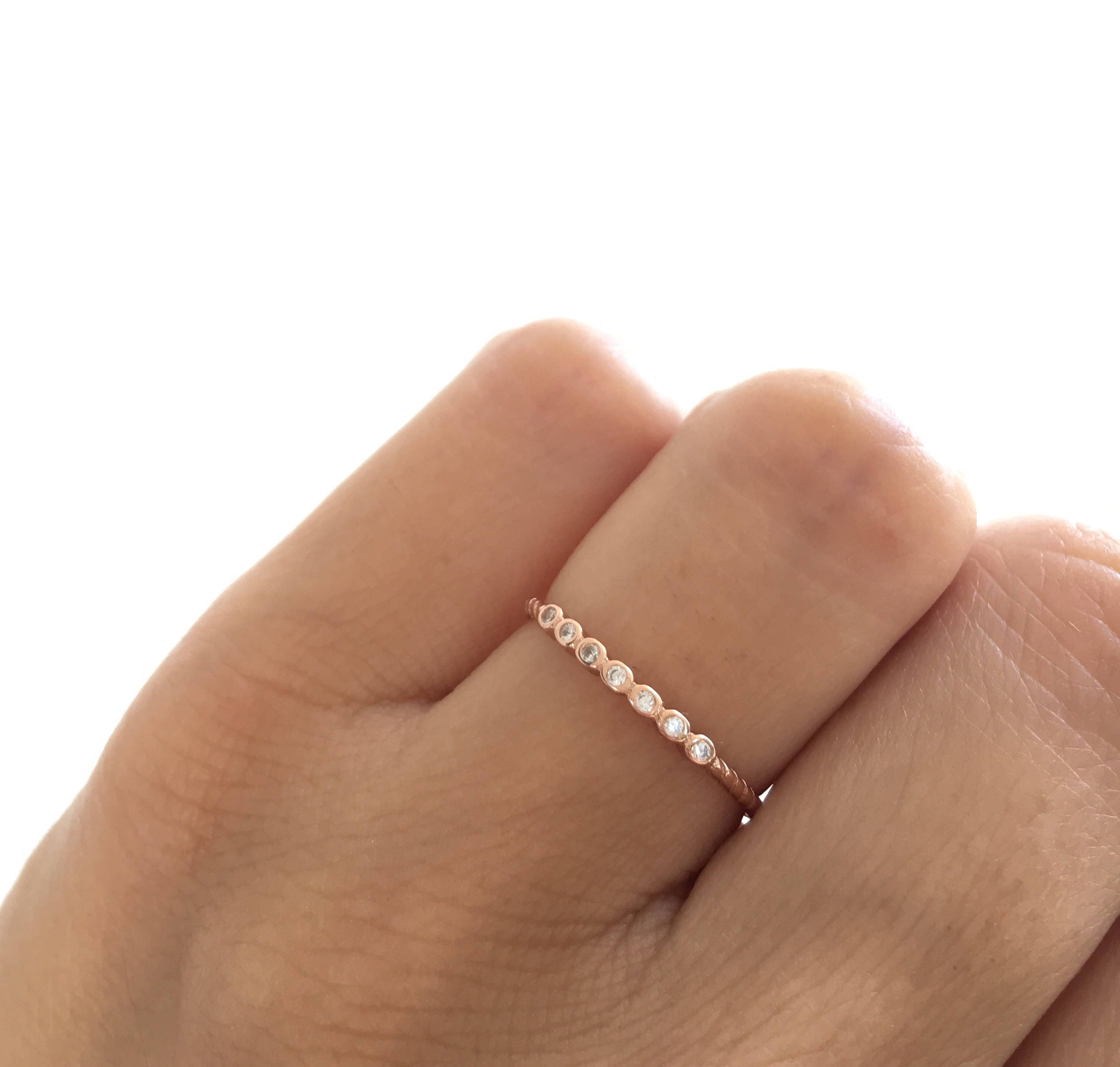 Rose Gold Wedding Band Ring. Eternity Band Ring. Rose Gold | Etsy