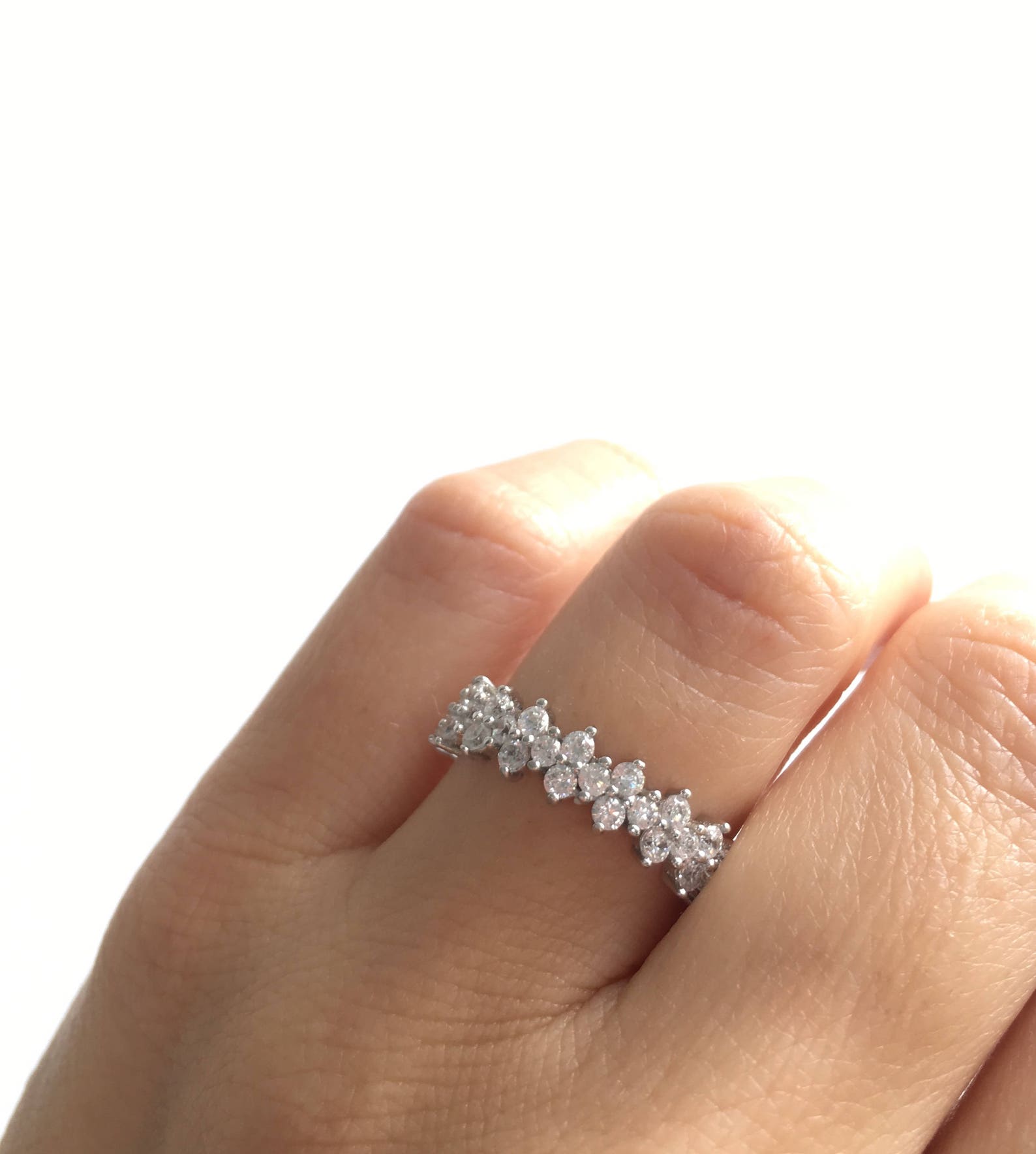 Flower Ring. Unique Design Flower Band Ring. Silver Stacking | Etsy