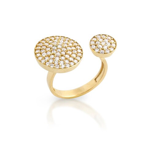 Double Disc Adjustable Ring, Circle Ring, Double Disc Ring, Double ...