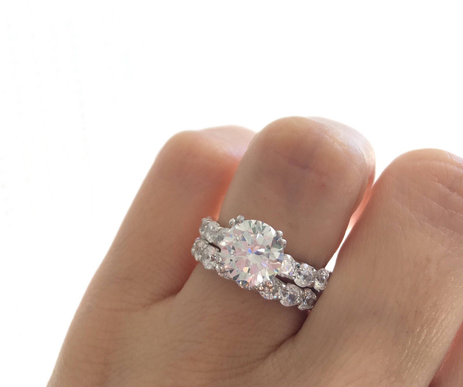 Wedding Ring Set. Fine Quality Round Cut Solitaire Ring. | Etsy