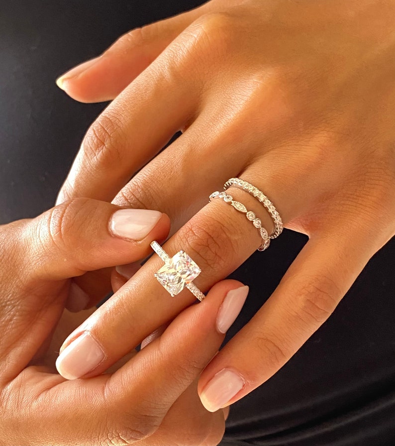 4 Ctw Wedding Ring Set. Anniversary Rings. Eternity Band. - Etsy