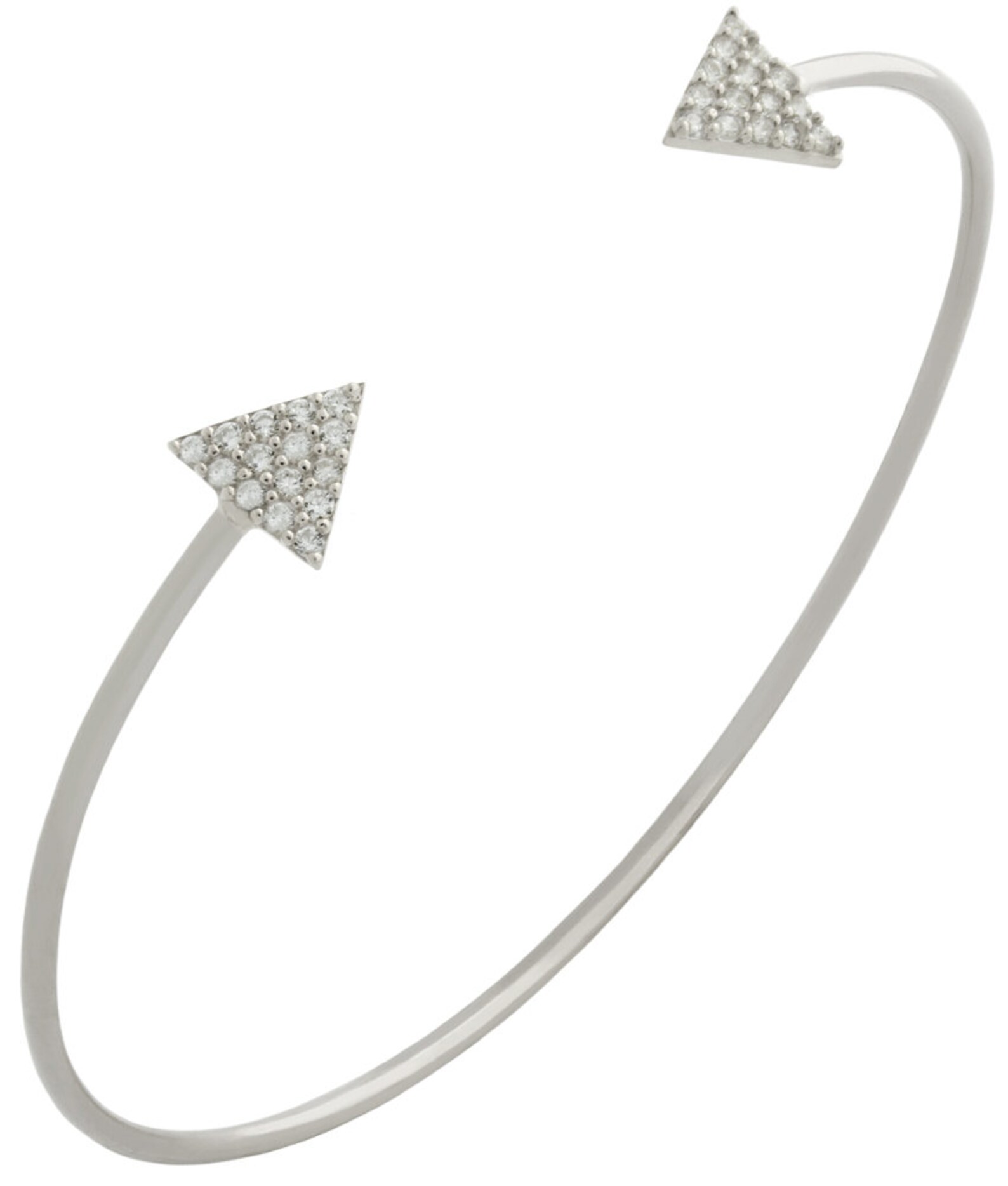 Triangle Bangle Bracelet. Silver Triangle Bangle With CZ. Pave Triangle ...