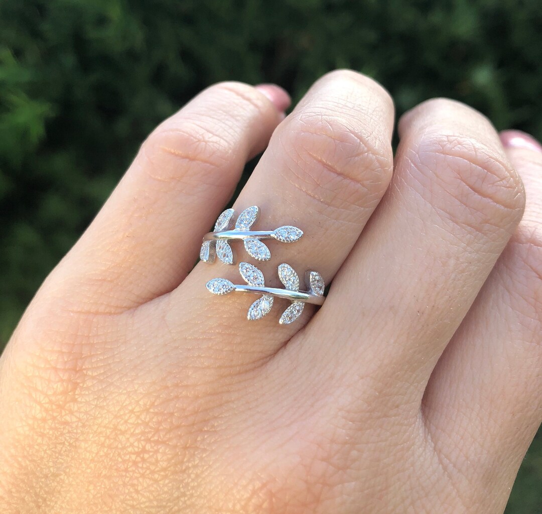 Olive Branch Ring. Friendship Ring. Sterling Silver Flower Ring. Vine ...