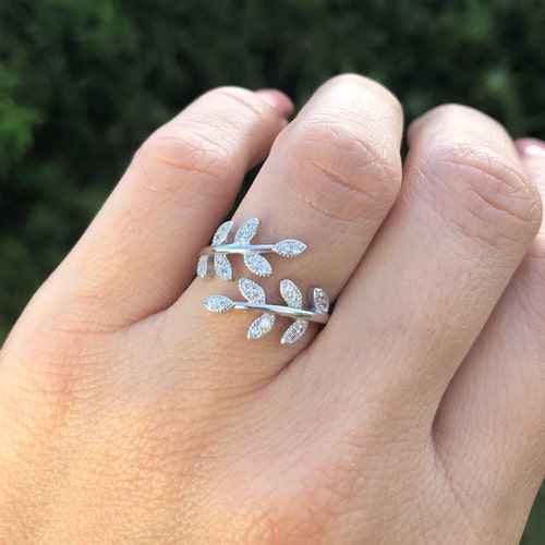 Olive Branch Ring. Friendship Ring. Sterling Silver Flower - Etsy
