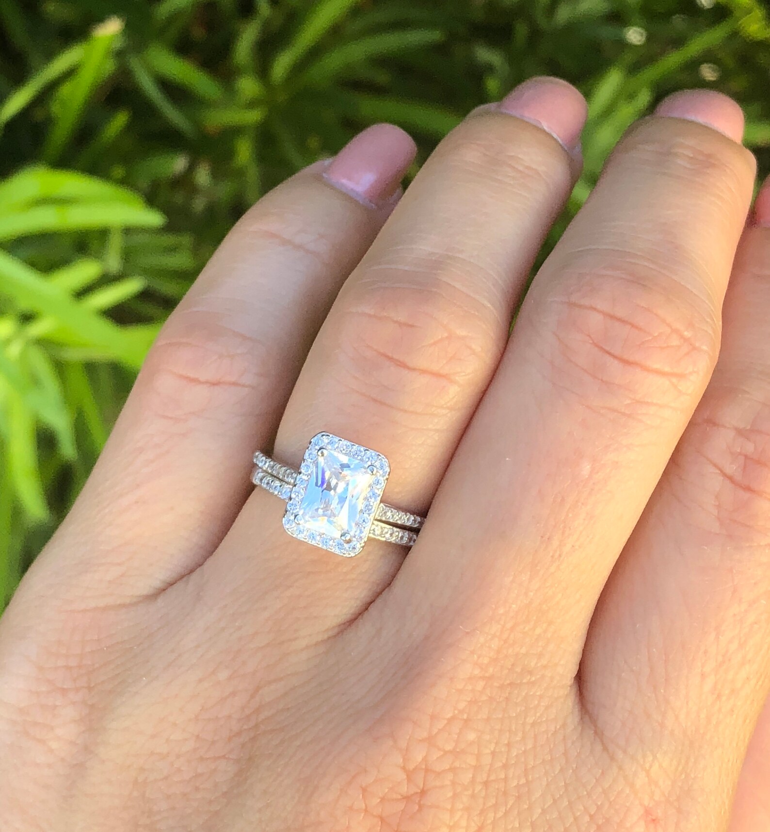 Radiant Cut Wedding Ring Set. Fine Quality Brilliant - Etsy