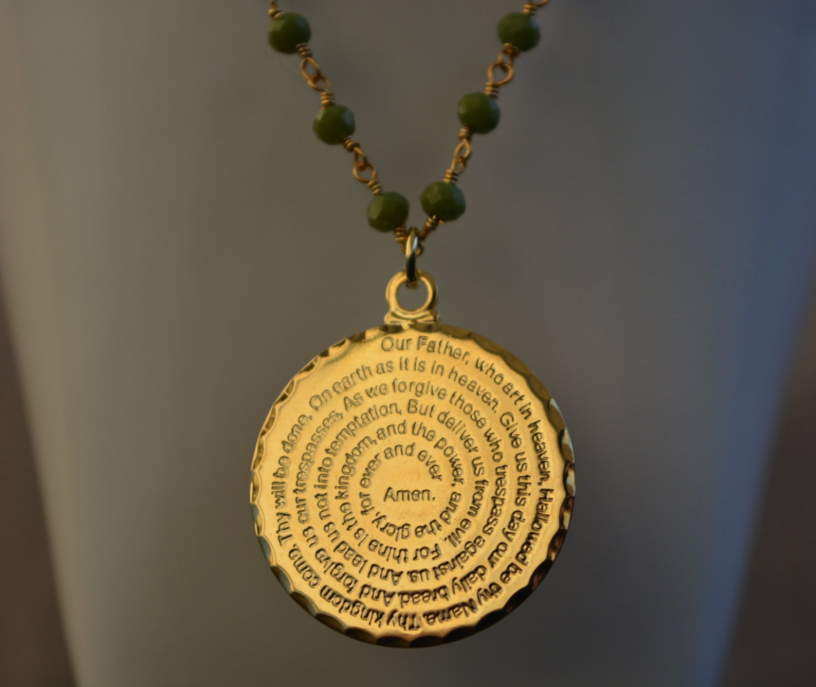 Our Father Prayer Gold Filled Necklace. Medalla Del Padre Nuestro. Our ...