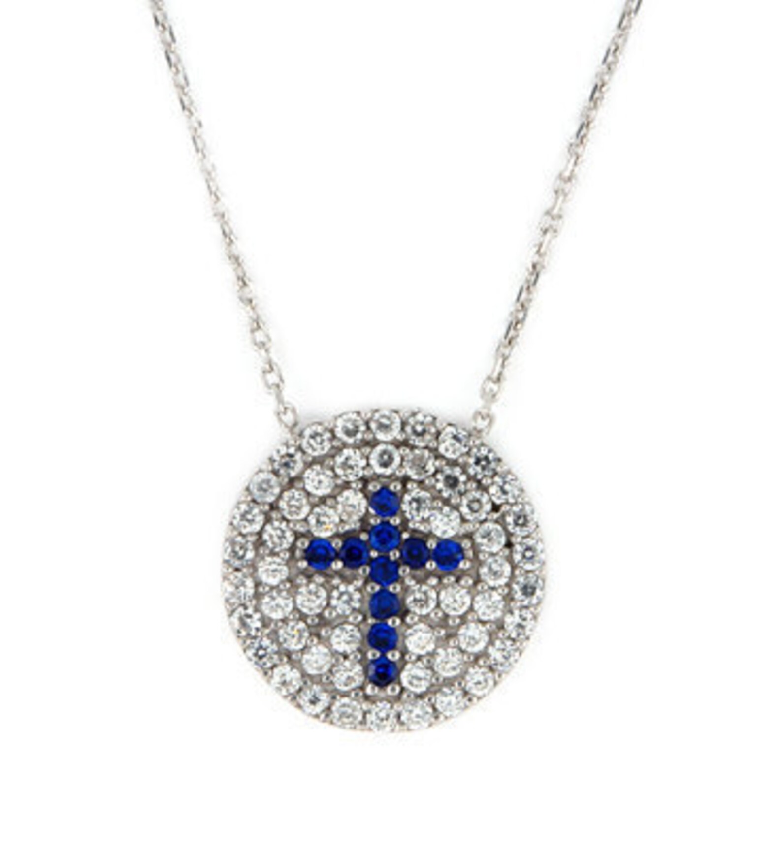 Sterling Silver Circle Cross Necklace. Sterling Silver Gold Plated ...