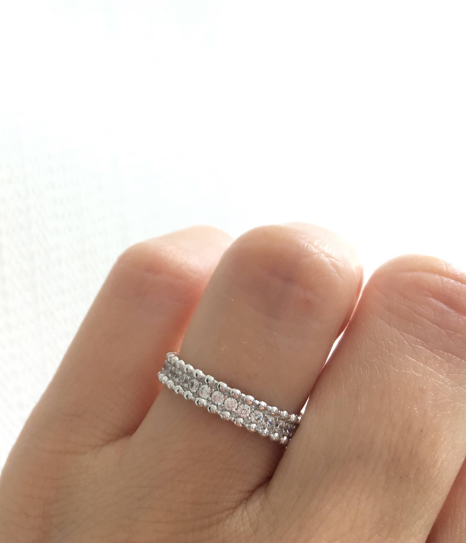 Round Cz Eternity Band Ring. Silver Eternity Ring. High - Etsy
