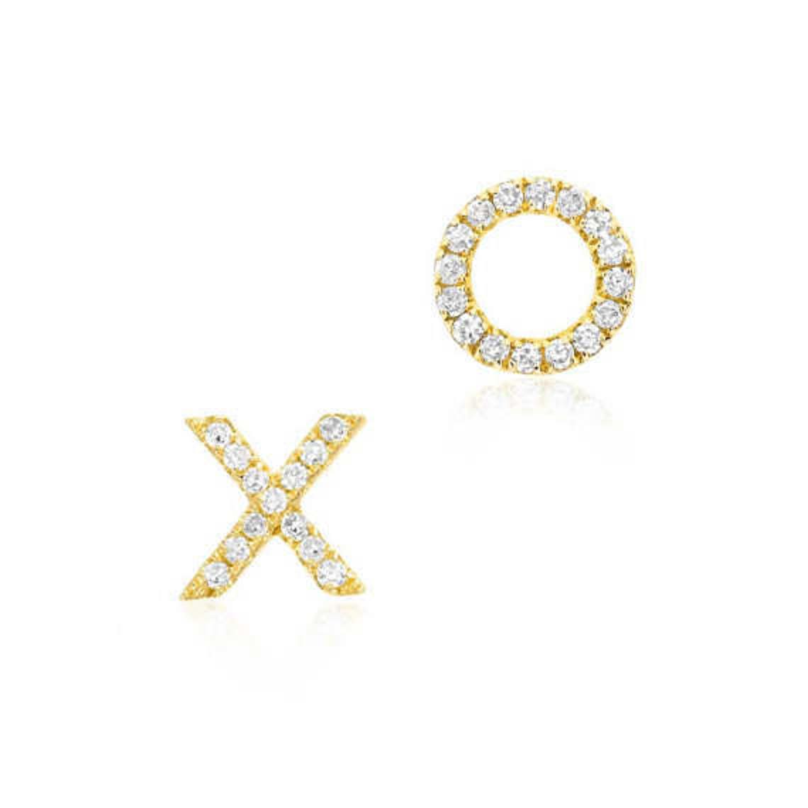 Silver XO Earrings. Sterling Silver Xo Stud Earrings. Cz Small XO ...