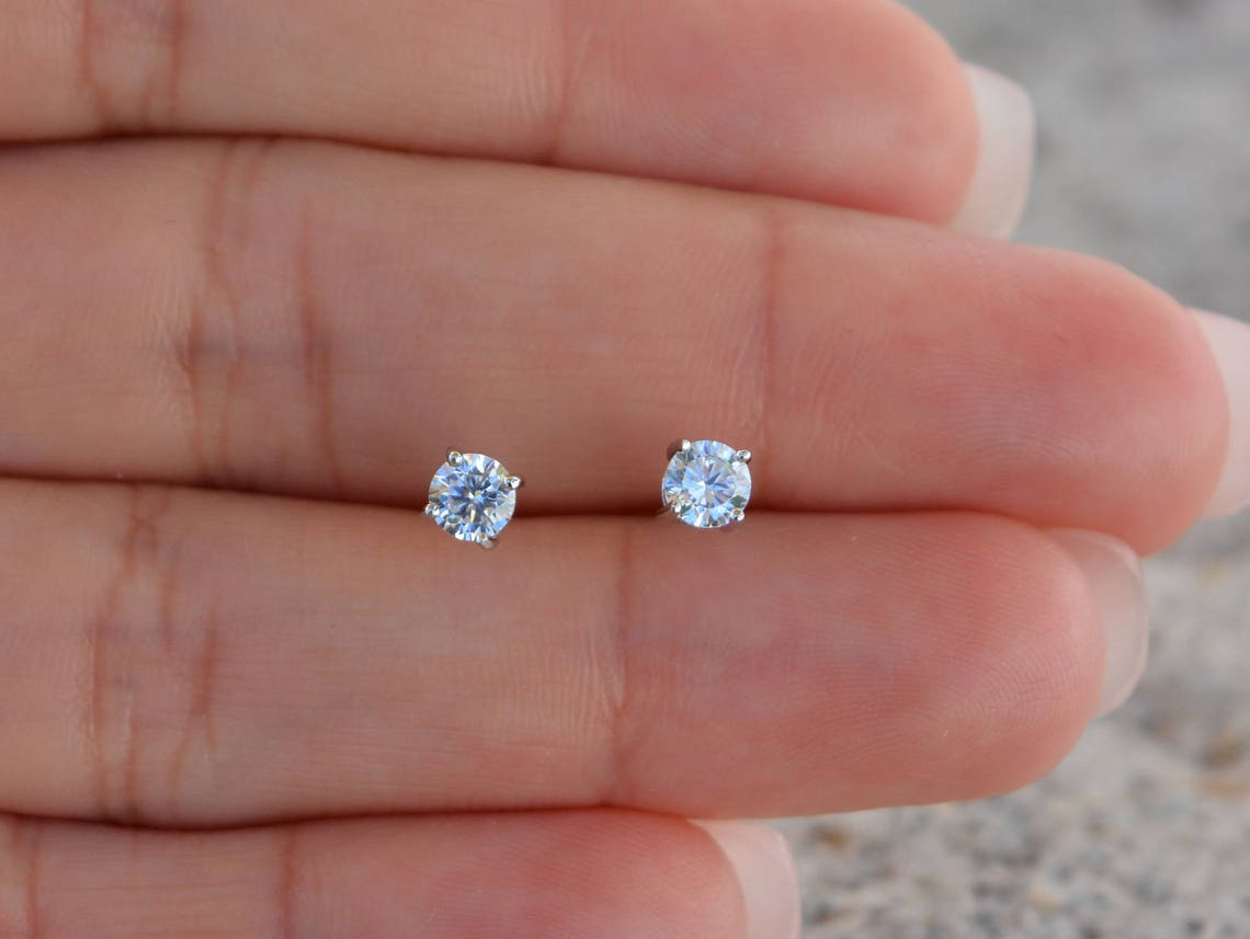 Sterling Silver Stud Earrings. Premium Quality Cz Small Studs. - Etsy