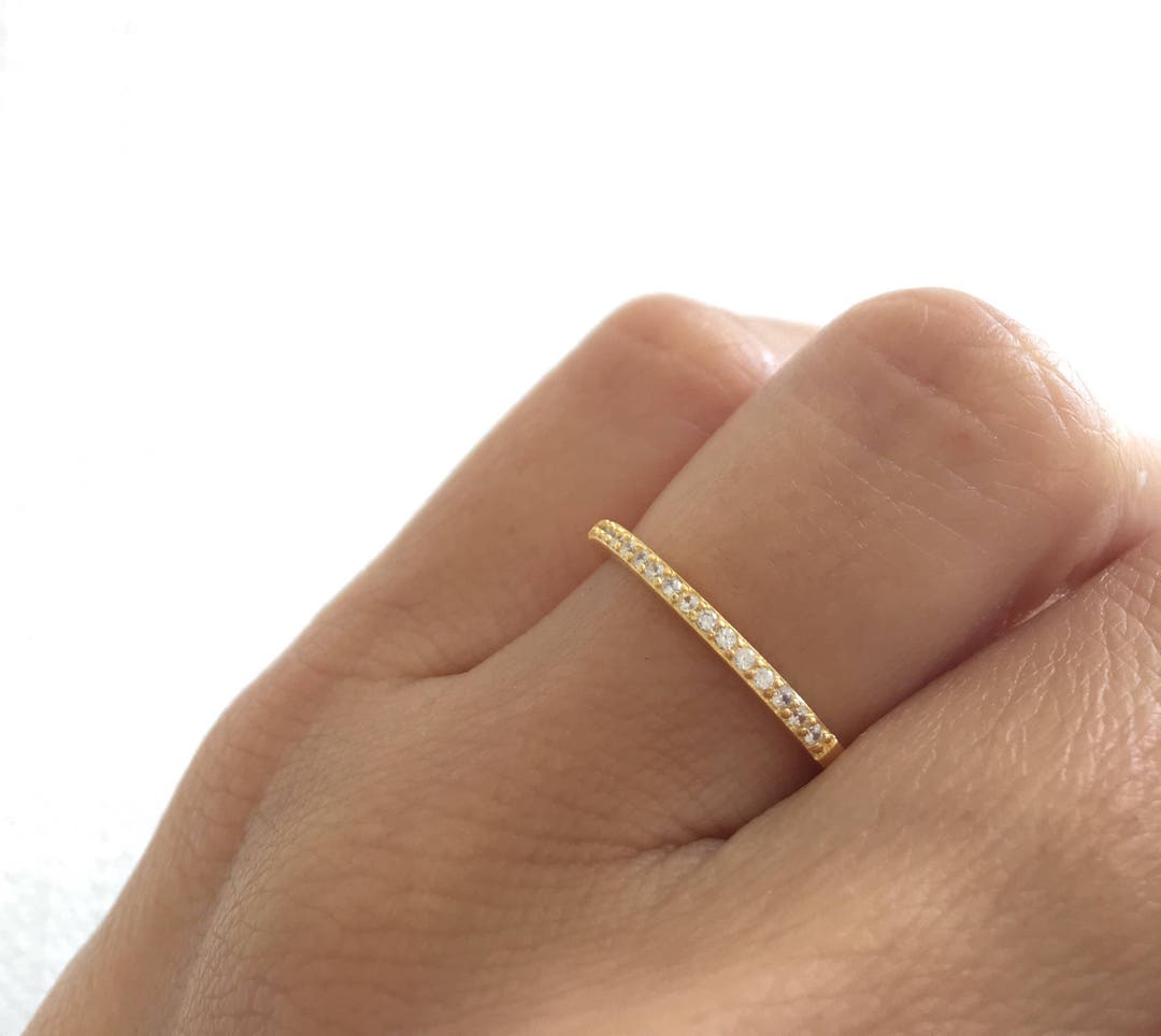 Gold Half Eternity Band. Thin Eternity Band. High Quality Half Eternity ...