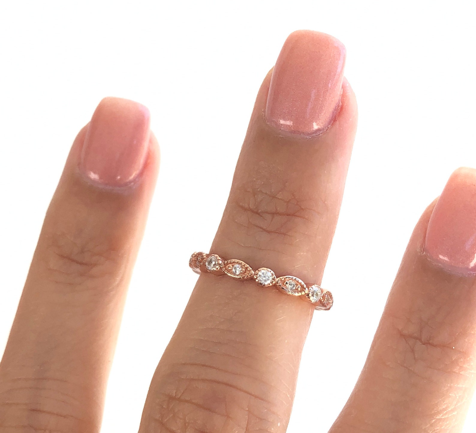 Rose Gold Eternity Band. Eternity Ring. Rose Gold Wedding | Etsy