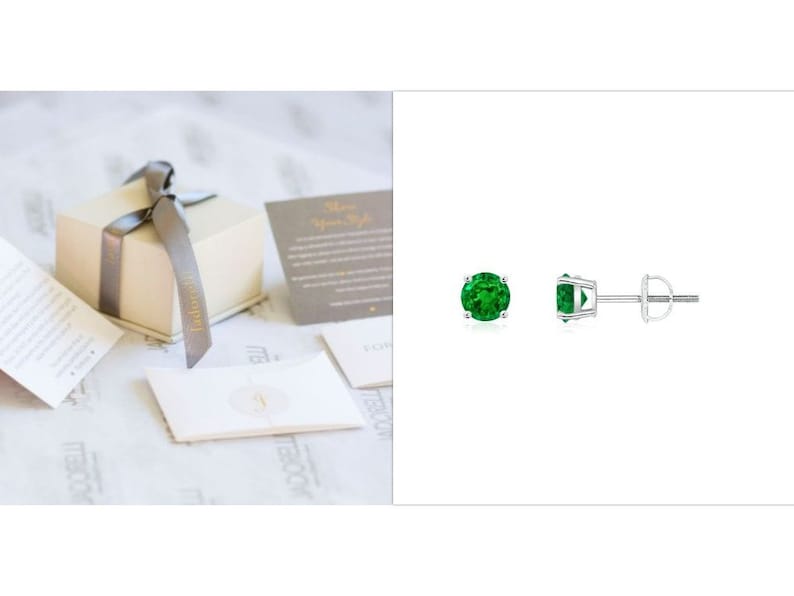 4mm Emerald Studs. Small Round Stud Earrings. Small Emerald - Etsy