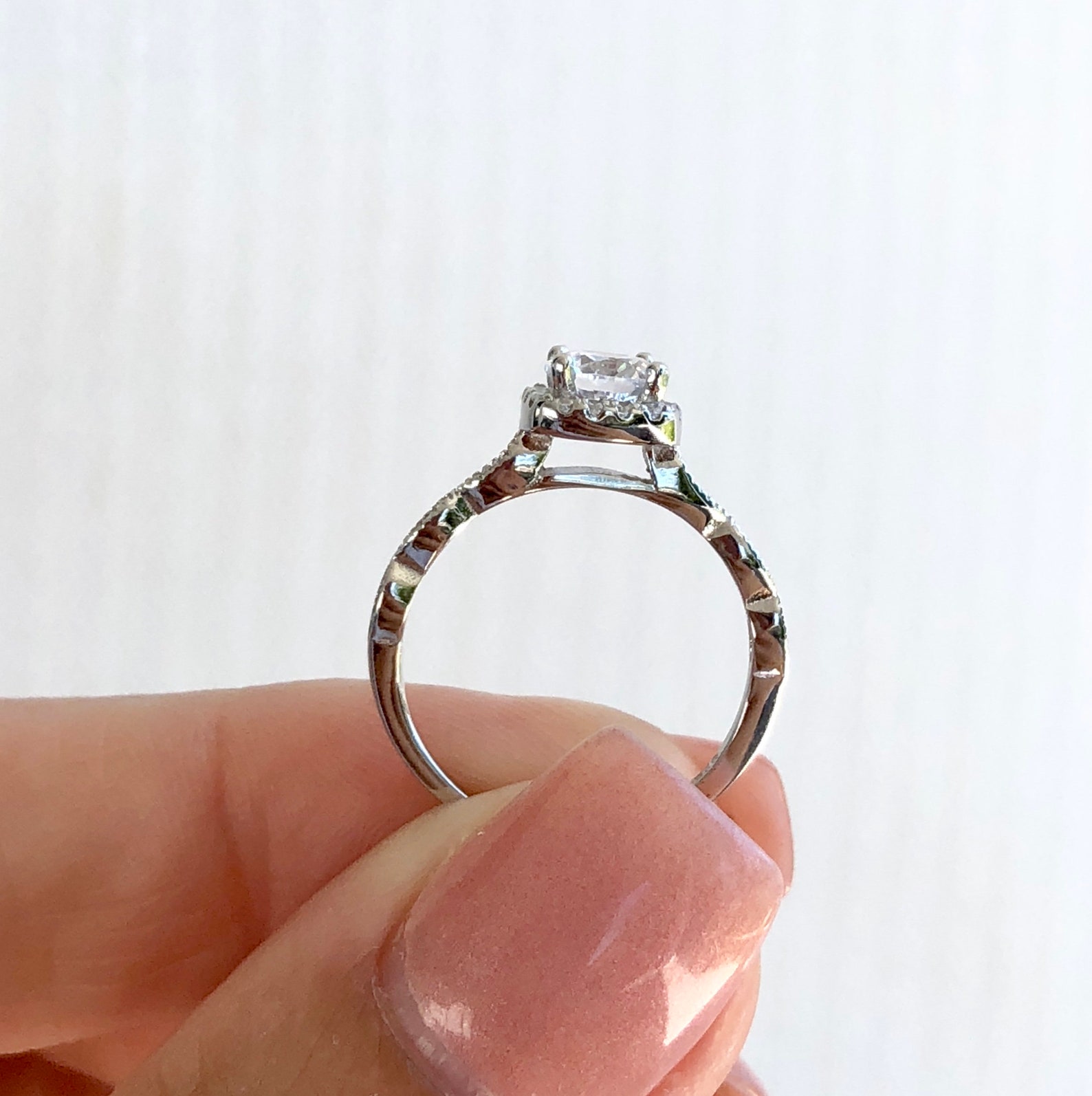 Delicate Wedding Ring Set. High Quality Sterling Silver | Etsy