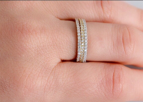 Eternity Ring Set. Stacking Rings. Stacking Ring Set. Silver - Etsy