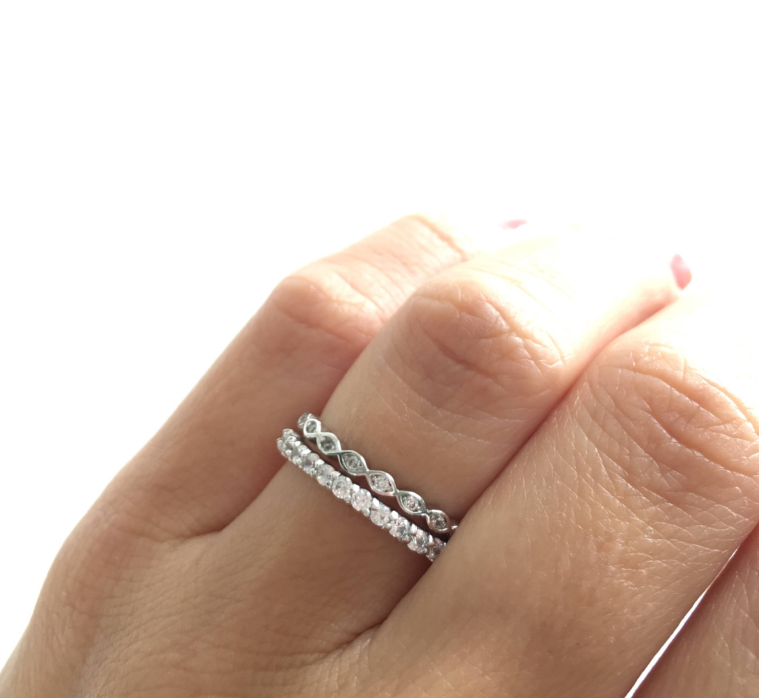 Sterling Silver Wedding Ring Set. Wedding Bands. Eternity Ring | Etsy