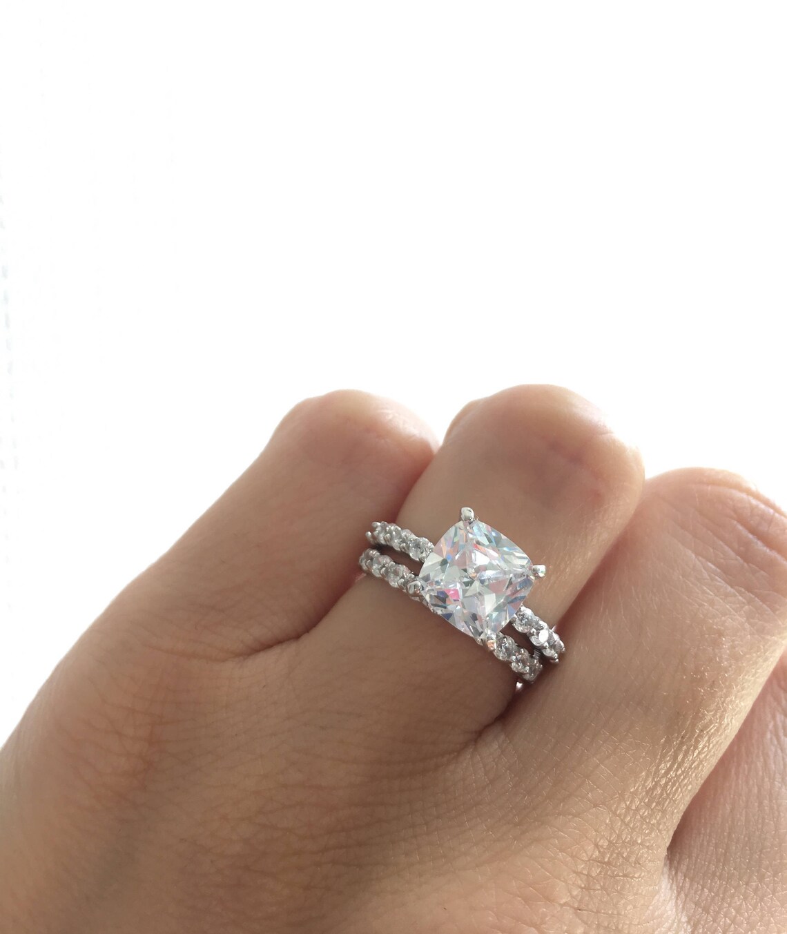 Wedding Ring Set. High Quality Engagement Ring. Sterling | Etsy