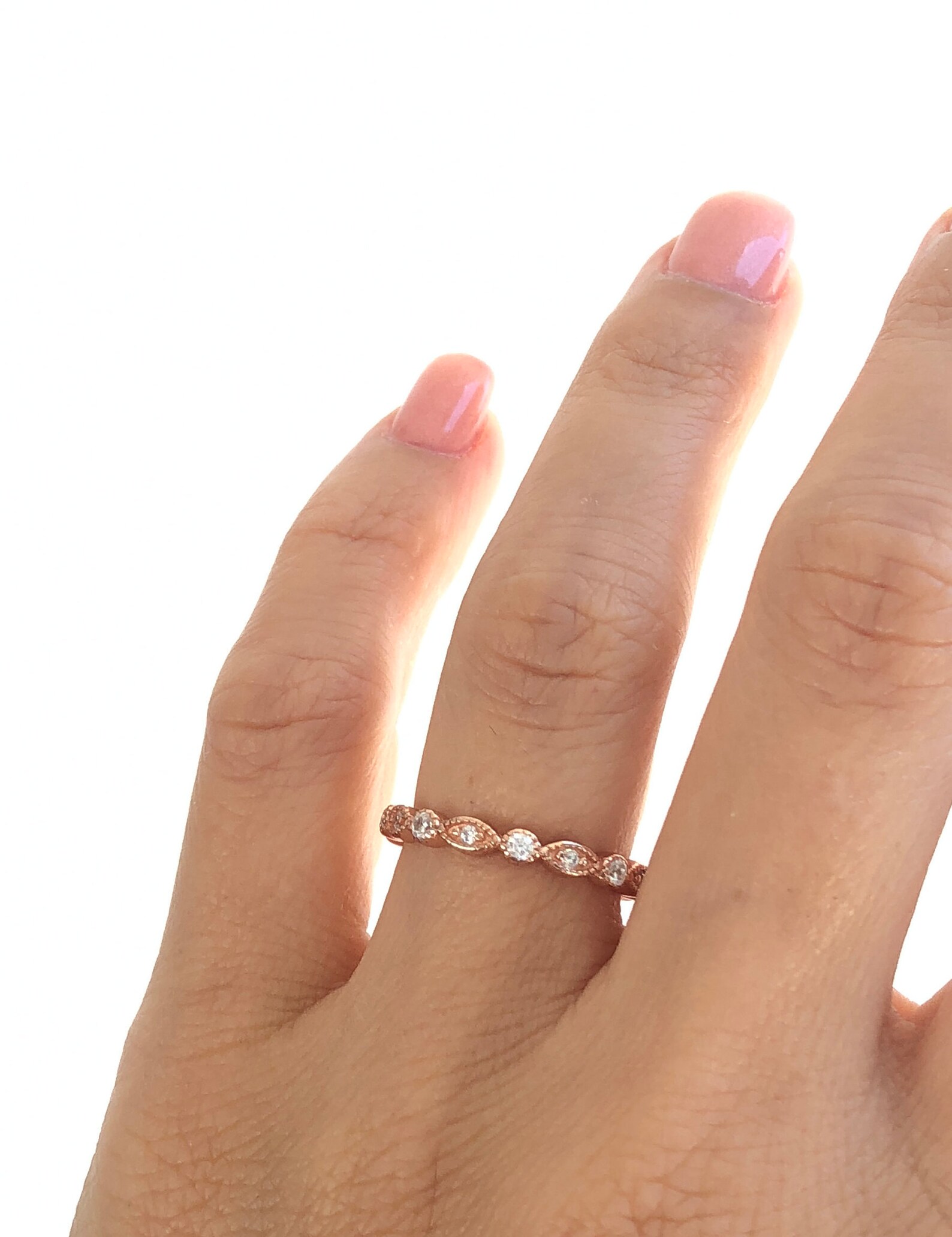 Rose Gold Eternity Band. Eternity Ring. Rose Gold Wedding | Etsy