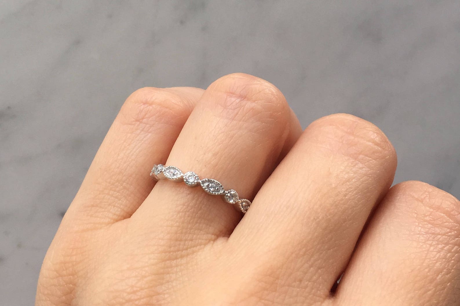 Sterling Silver Art Deco Ring. Silver Band Ring. Stackable - Etsy