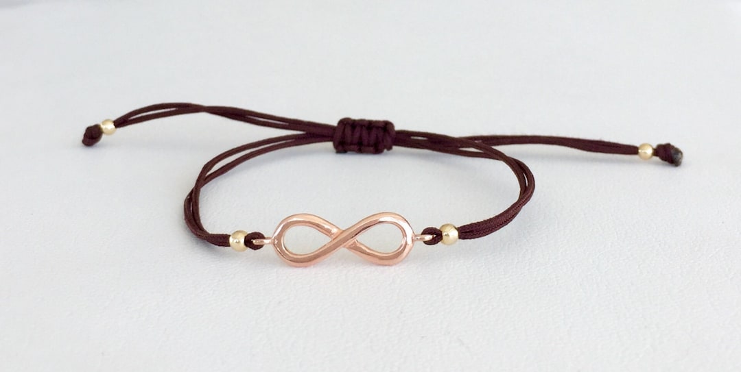 Infinity Bracelet. Infinity Sting Rose Gold Bracelet. Infinity Brown ...