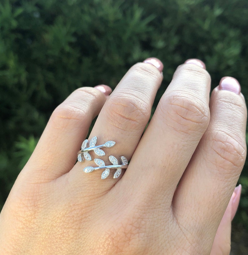 Olive Branch Ring. Friendship Ring. Sterling Silver Flower - Etsy