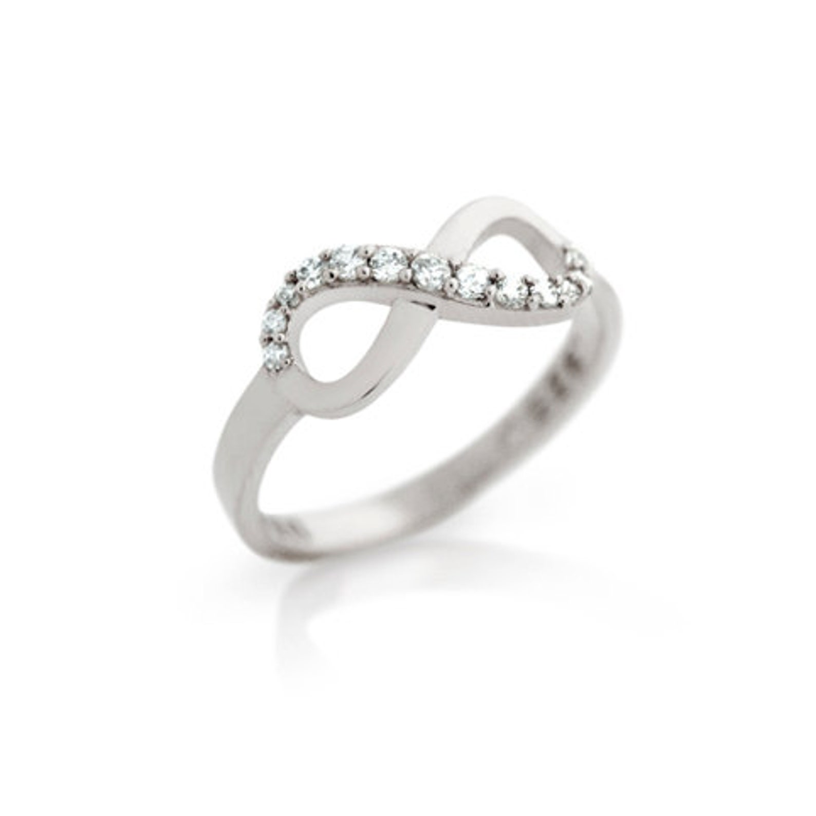 Infinity Ring. Cz Infinity Silver Ring. Cz Stackable Infinity | Etsy