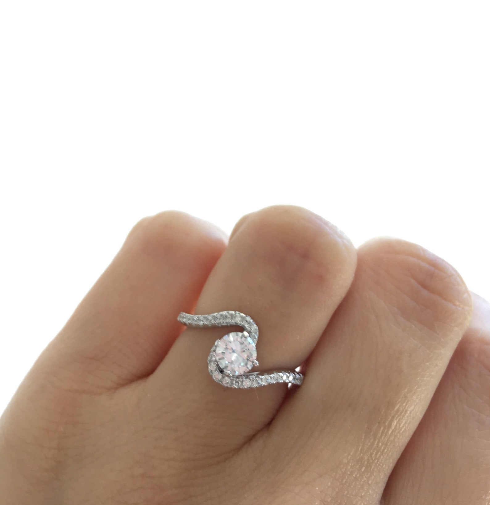 Sterling Silver Swirl Ring. Swirl Engagement Ring. Fine - Etsy