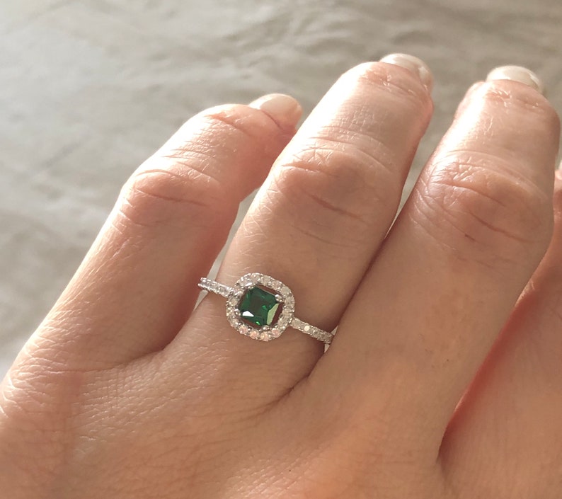 Emerald Ring. May Birthstone Ring. Small Gemstone Ring. - Etsy