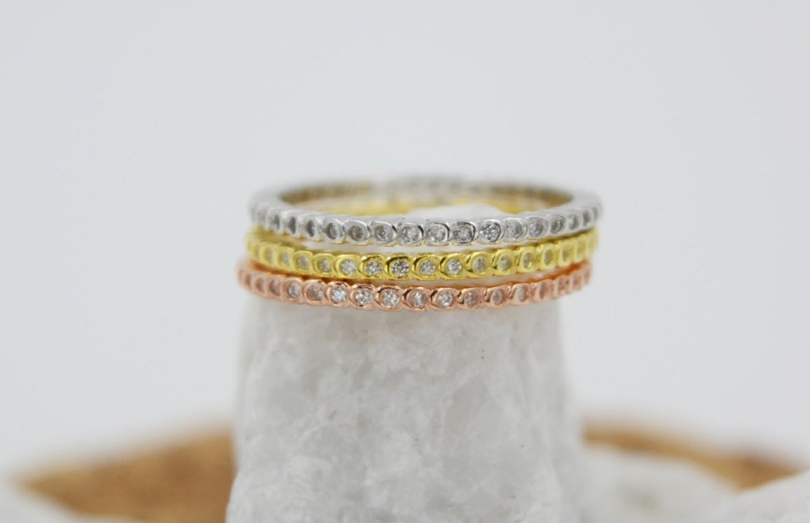 Set of Three Eternity Rings. Top Quality High Shine Cz - Etsy