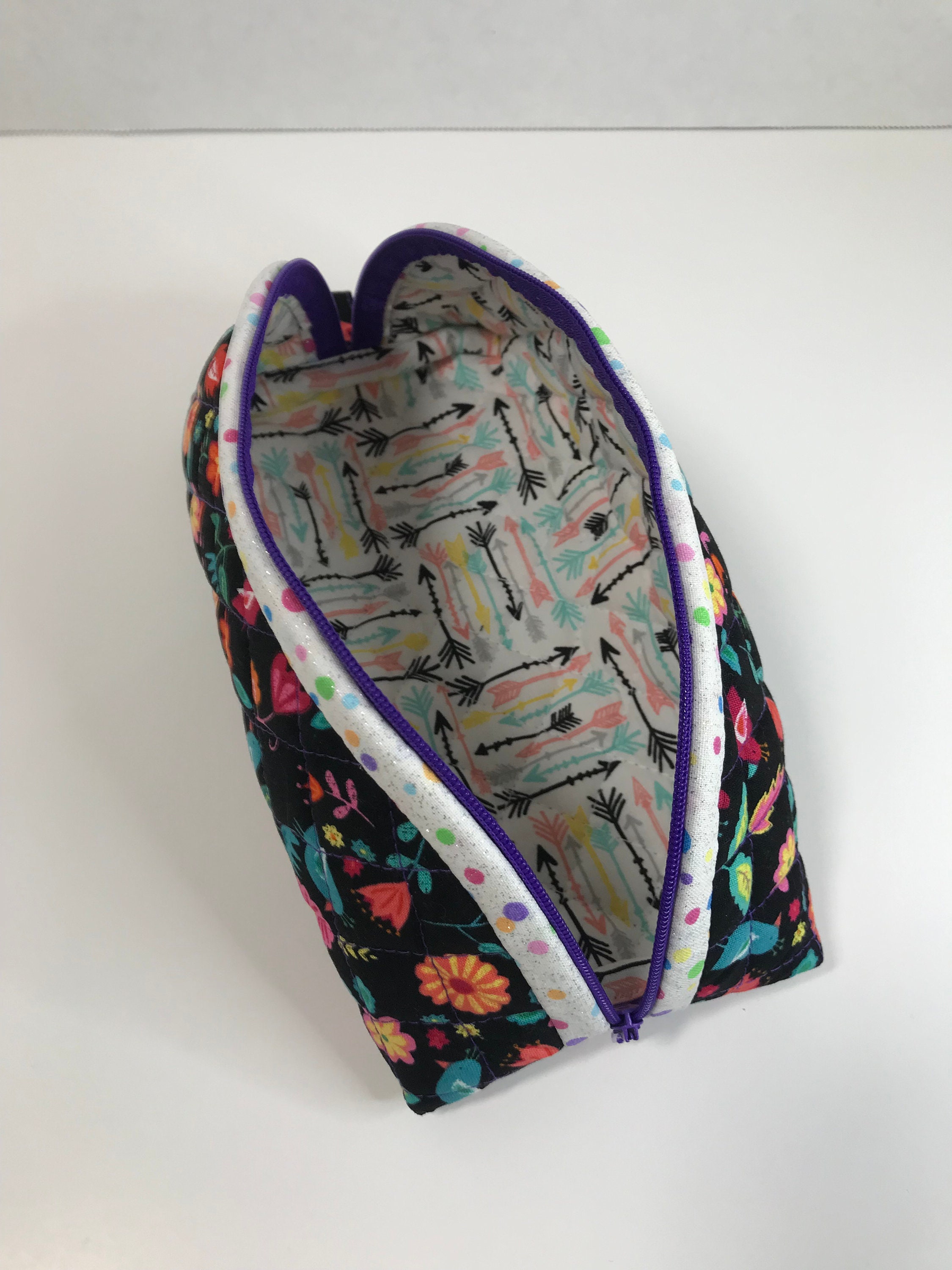 Trixie Zipper Pouch Floral Birds - Etsy