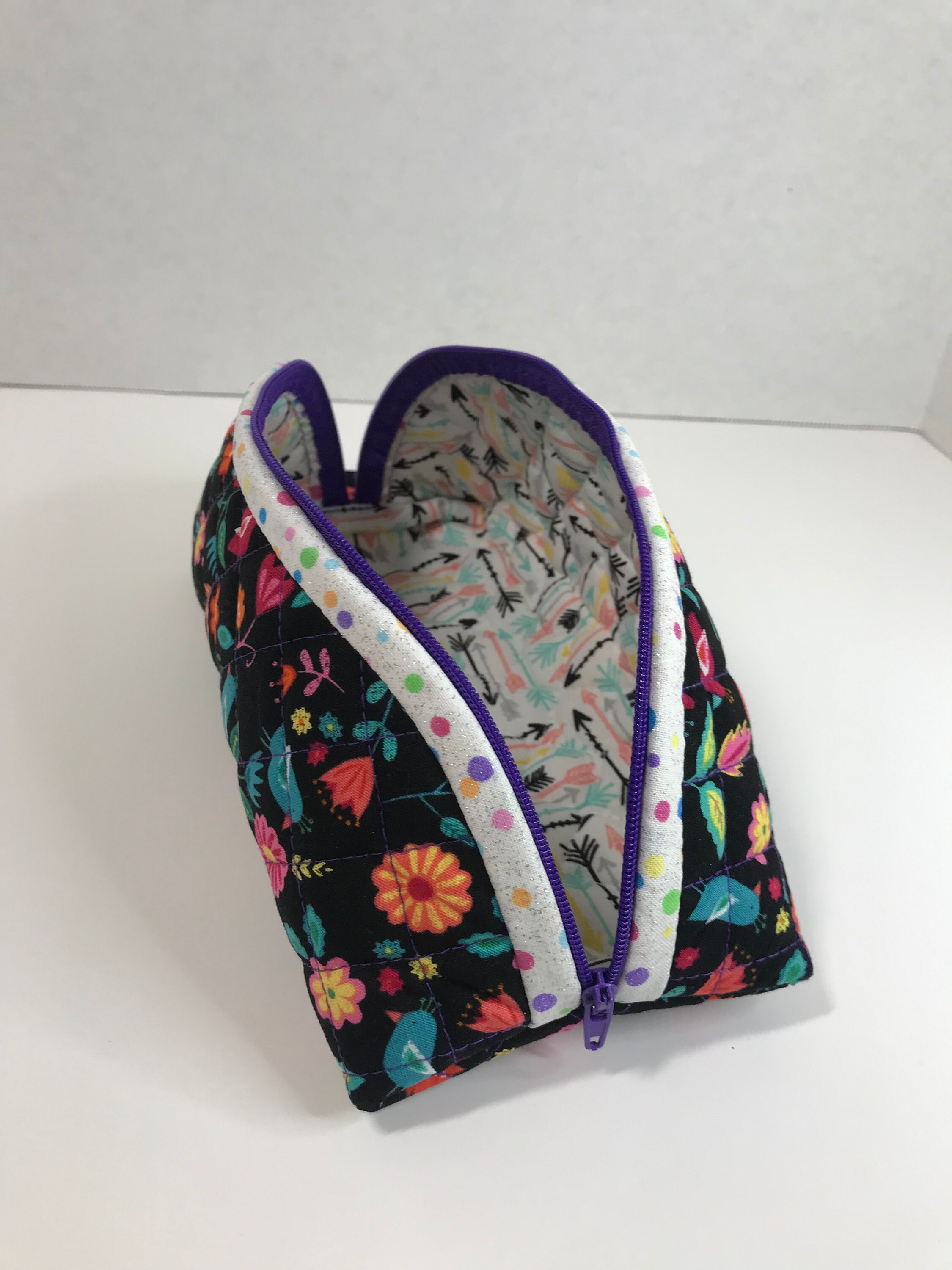 Trixie Zipper Pouch Floral Birds - Etsy