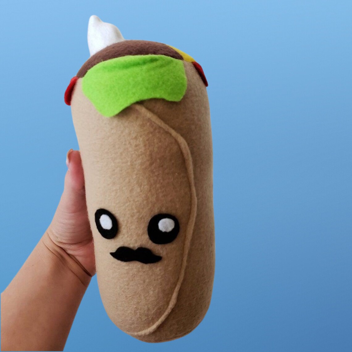Kawaii Burrito Plush, Cute Mexican Food Pillow, Play Food Toy, Handmade ...