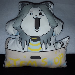 Undertale Temmie Plush Pillow, Hoi I'm Tem, Tem Shop, Unofficial, Indie ...