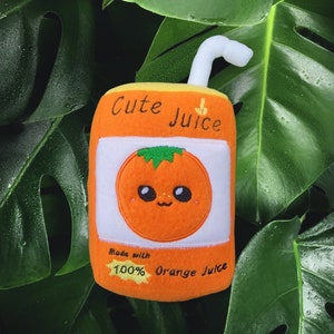 Kawaii Cute Orange Juicebox Plush, Food Pillow, Play Food Toy, Fursuit ...