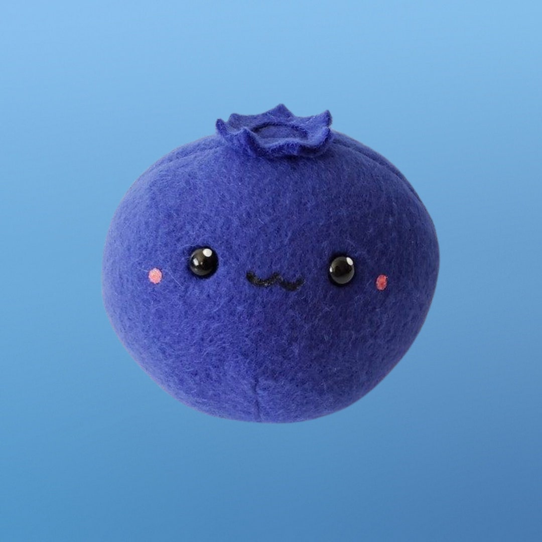 Kawaii Blueberry Plush, Cute Food Pillow, Play Fruit Food Toy, Handmade ...