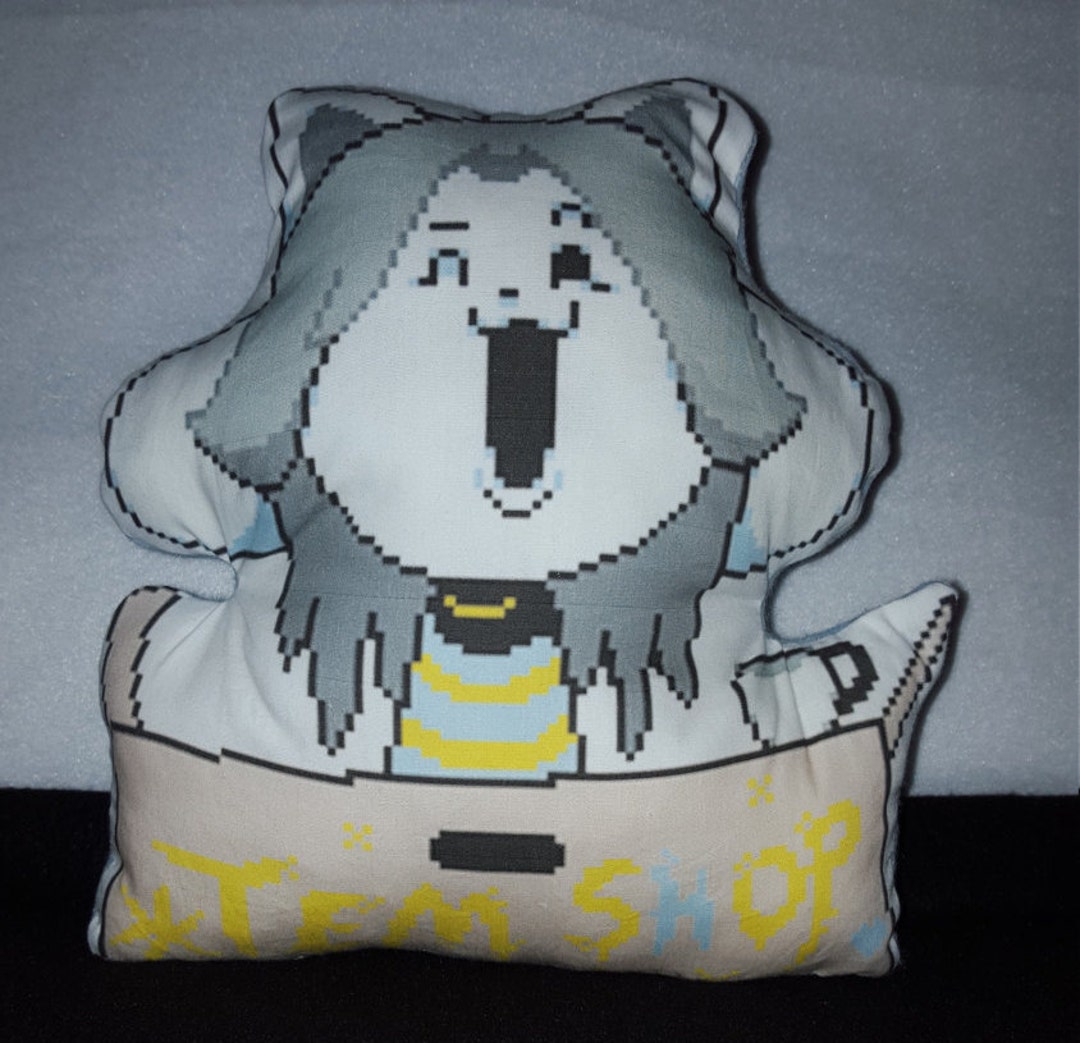 Undertale Temmie Plush Pillow, Hoi I'm Tem, Tem Shop, Unofficial, Indie ...