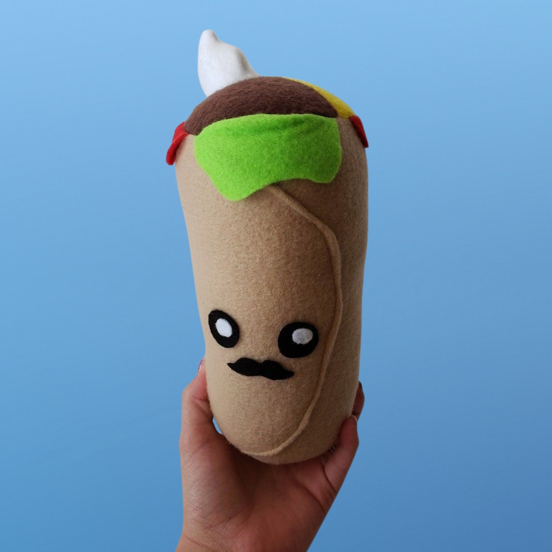 Kawaii Burrito Plush, Cute Mexican Food Pillow, Play Food Toy, Handmade ...