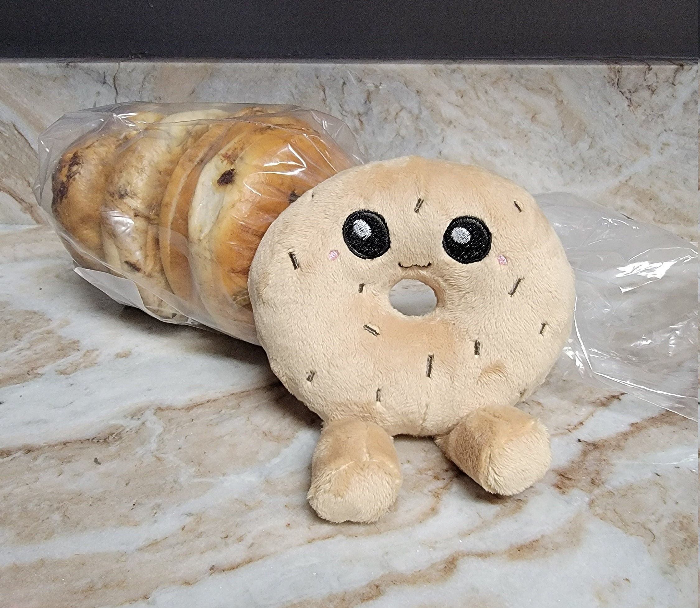Kawaii Little Bagel Plush, Cute Food Pillow, Play Food, Sensory Toy ...