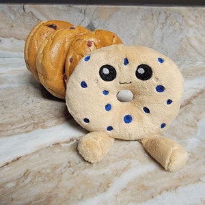 Kawaii Little Bagel Plush, Cute Food Pillow, Play Food, Sensory Toy ...
