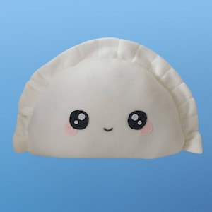 Kawaii Dumpling Plush, Big 11"×16", Cute Food Pillow, Bao, Perogies ...