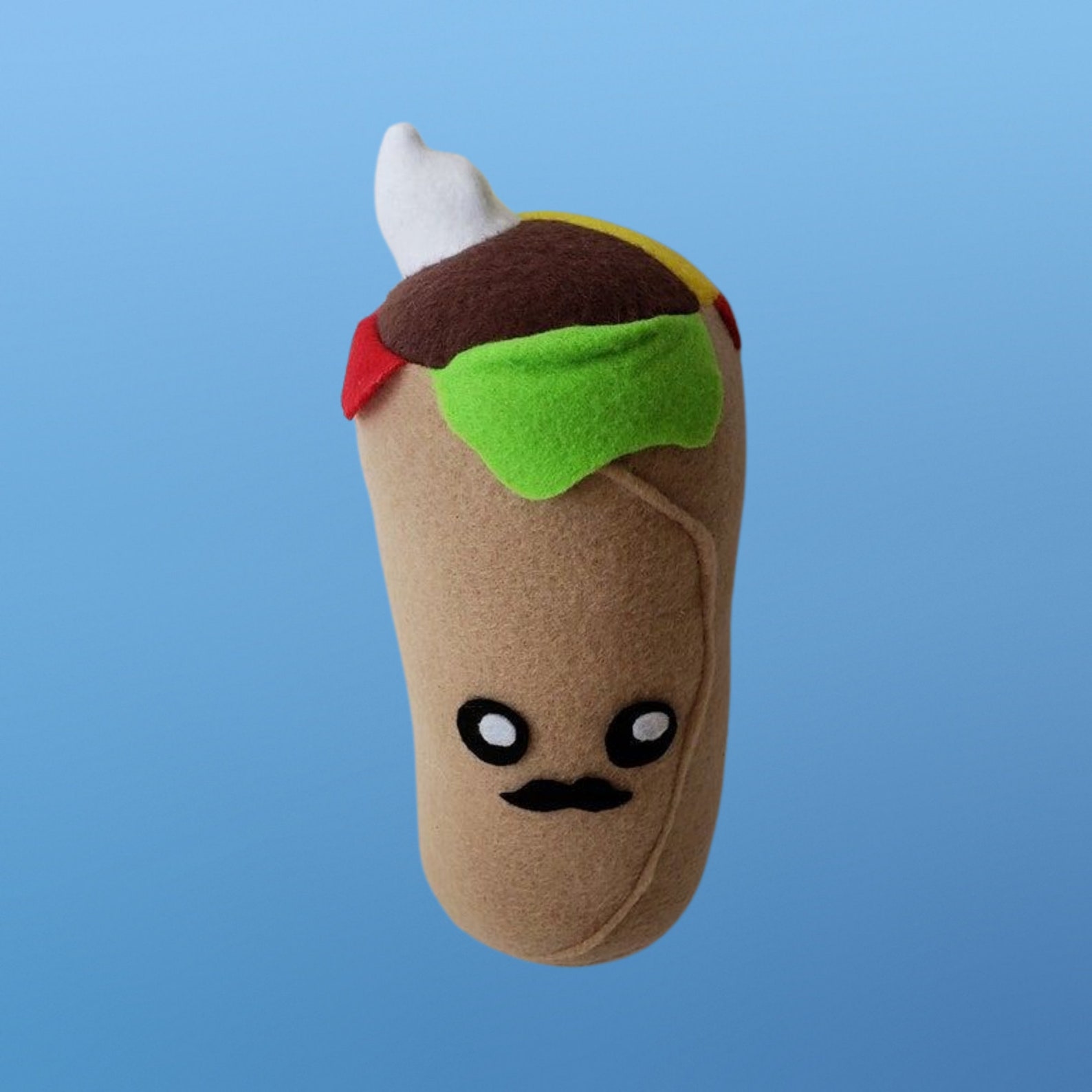 Kawaii Burrito Plush, Cute Mexican Food Pillow, Play Food Toy, Handmade ...