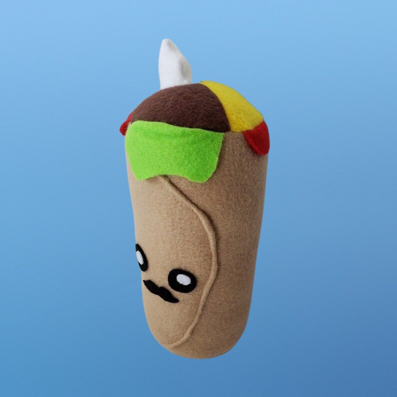 Kawaii Burrito Plush, Cute Mexican Food Pillow, Play Food Toy, Handmade ...