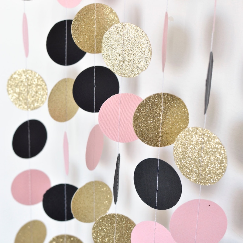 Pink and Black Party Decor - Etsy