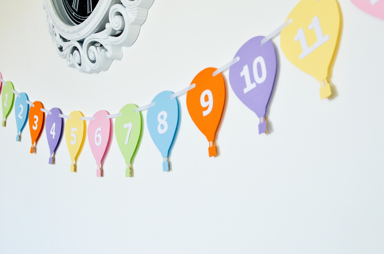 Pastel Hot Air Balloon Milestone Monthly Photo Banner First - Etsy