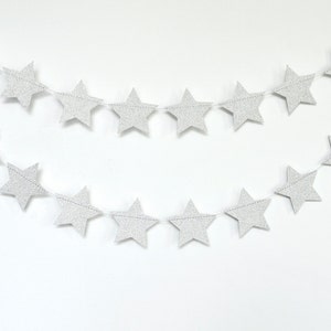 Silver Twinkle Twinkle Little Star, Paper Garland, Birthday Party Decor ...
