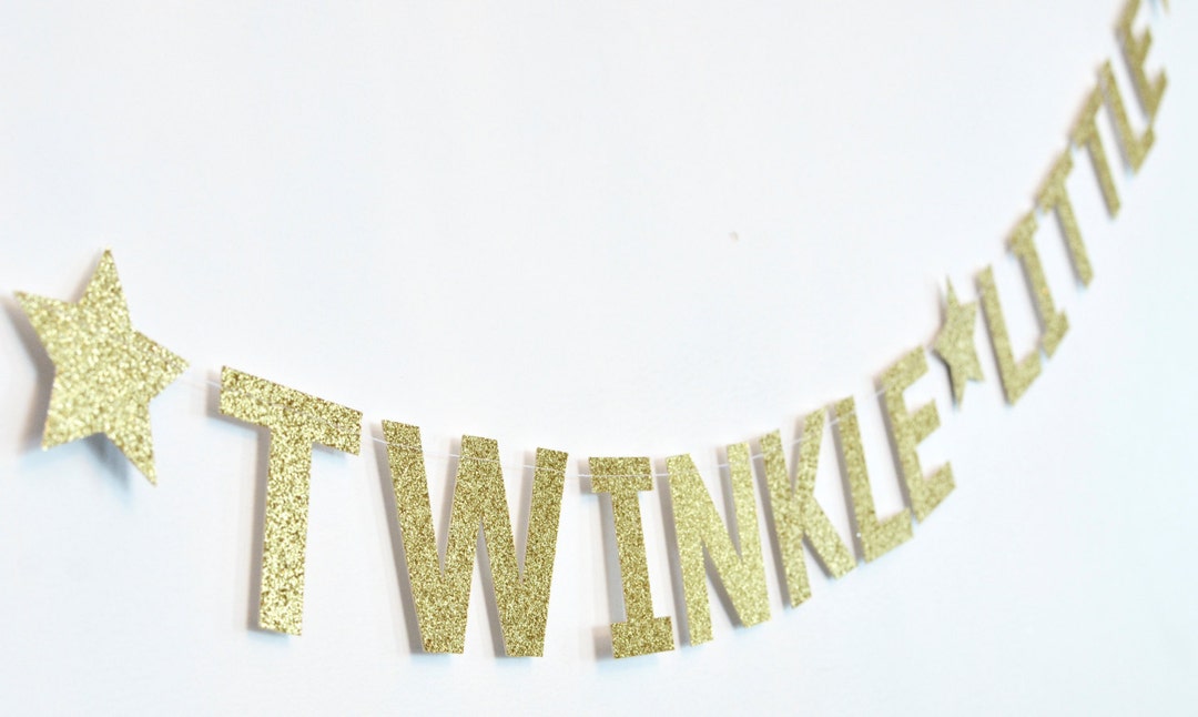 Twinkle Twinkle Little Star, Paper Banner, Gold, Birthday Party Decor ...