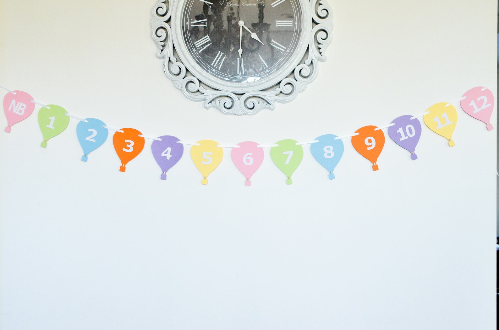 Pastel Hot Air Balloon Milestone Monthly Photo Banner First - Etsy